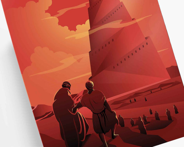 Tower of Babel Illustration Framed Print, Canvas, Poster - Ancient Art ...